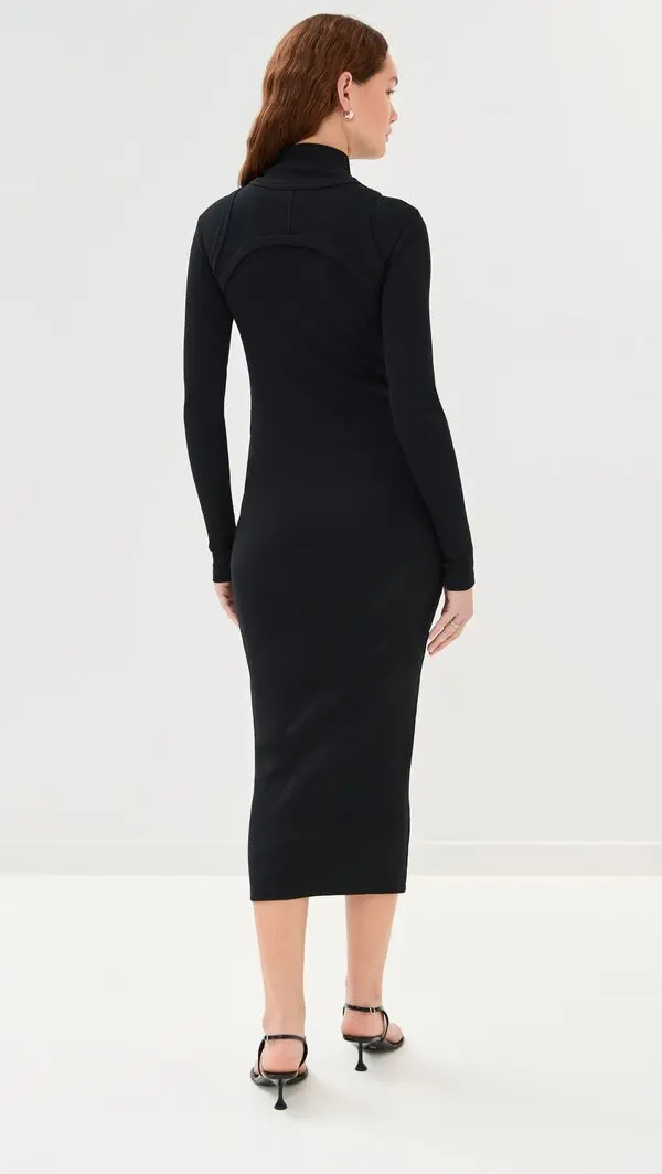 princess polly baby blue dress Puremeso Mock Neck Dress in Black – The Normal Brand main image 0