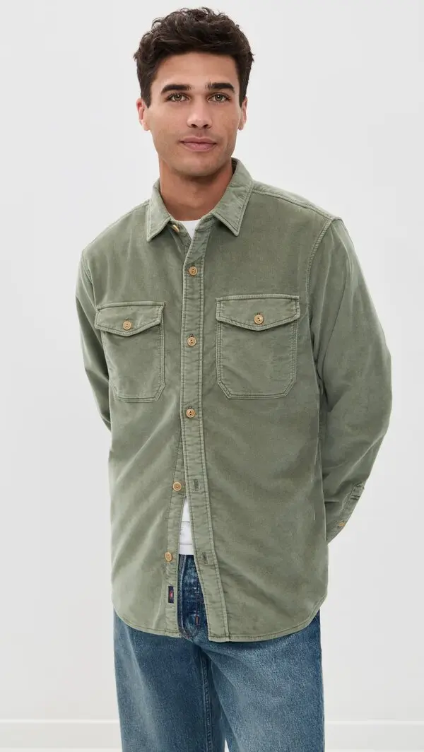 Faherty Brand Stretch Terry Corduroy Workshirt
