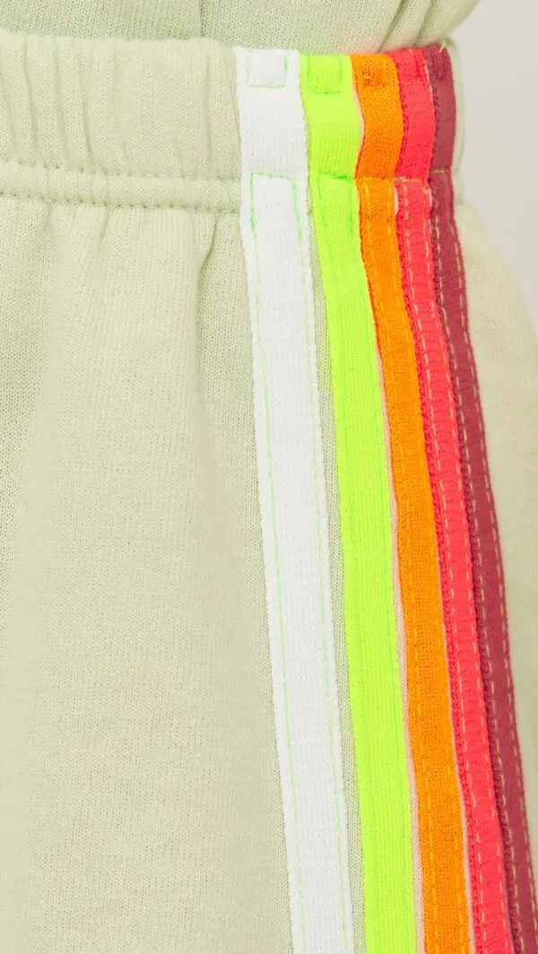 Aviator Nation 5 Stripe Fleece Sweatpants - Lime Cream/white Neon
