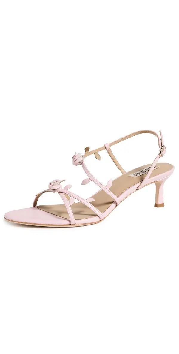 Badgley Mischka Orland Heeled Sandals - Pink Leather