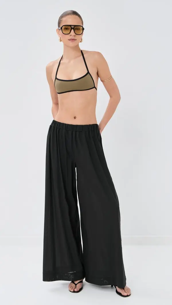 Staud Marza Wide Leg Pants - Black