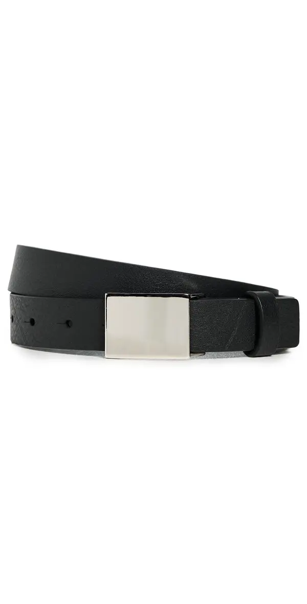 FAVORITE DAUGHTER The Founder Buffalo Leather Belt - Black/polished Nic