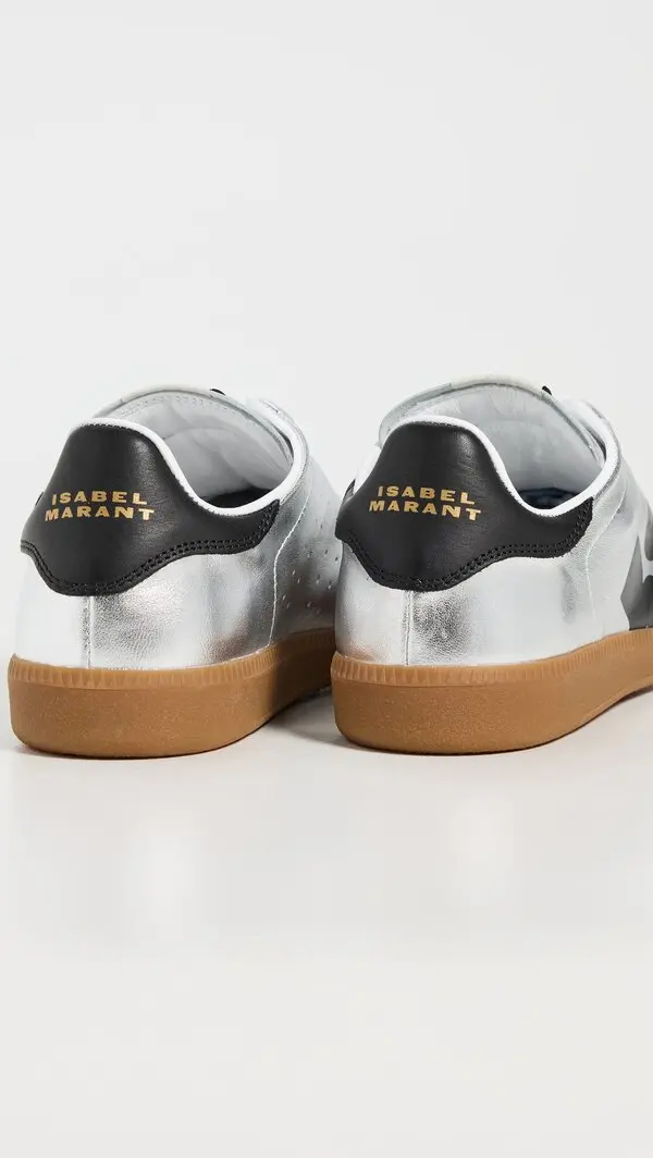 Isabel Marant Étoile Kaycee Metallic Lace-up Sneakers - Silver/black
