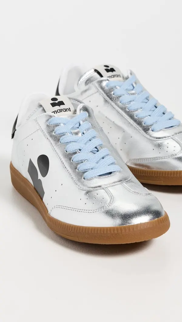 Isabel Marant Étoile Kaycee Metallic Lace-up Sneakers - Silver/black