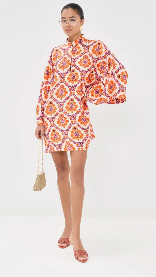 La Vie Style House Baroque Print Mini Caftan