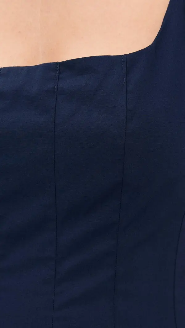 Staud Wells Midi Dress - Navy