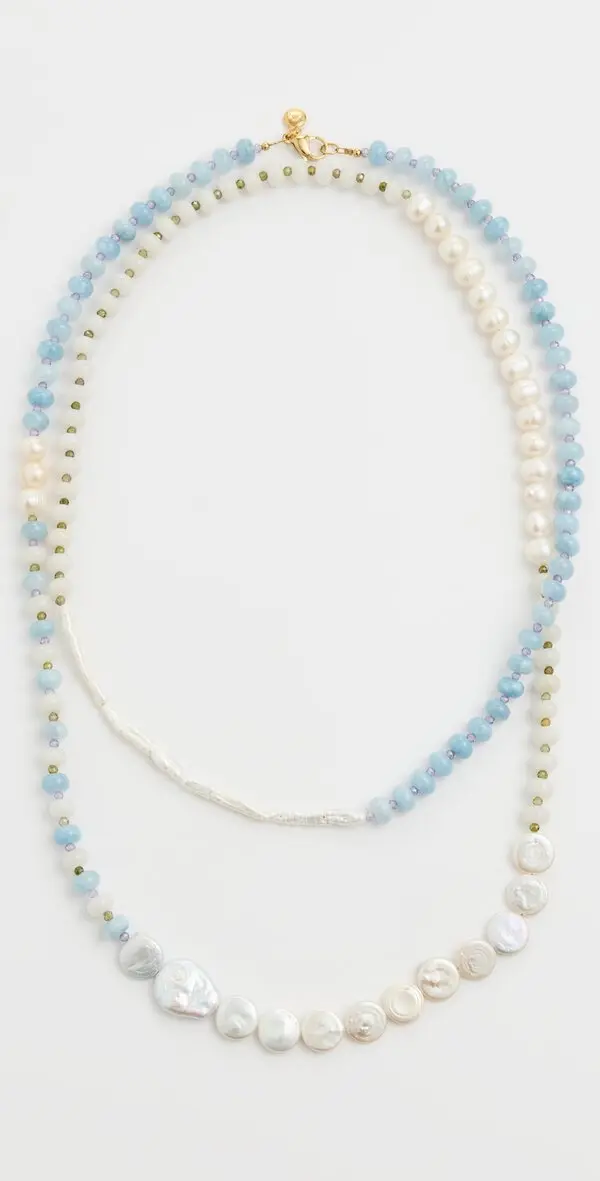 MAYAMAR Beaded Wrap Necklace - Blue