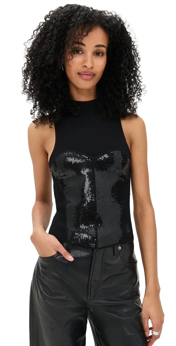 Fleur Du Mal Sequin Knit Top