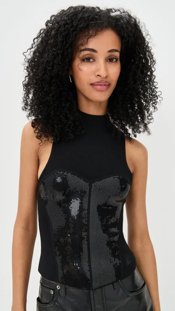 Fleur Du Mal Sequin Knit Top