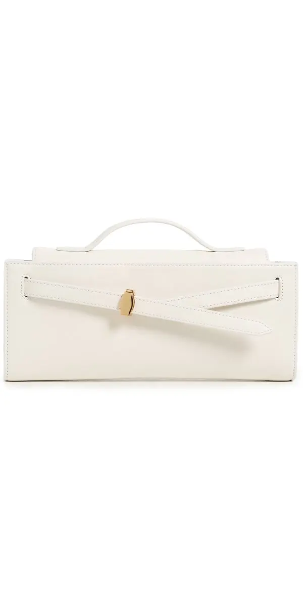 Veronica Beard Fold-over Leather Clutch - Off White