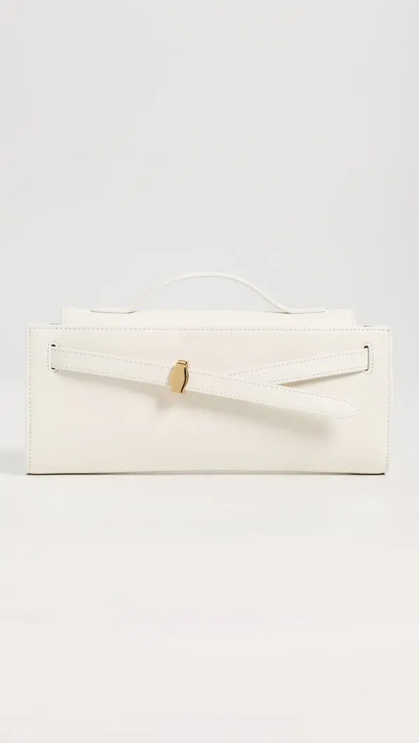 Veronica Beard Fold-over Leather Clutch - Off White