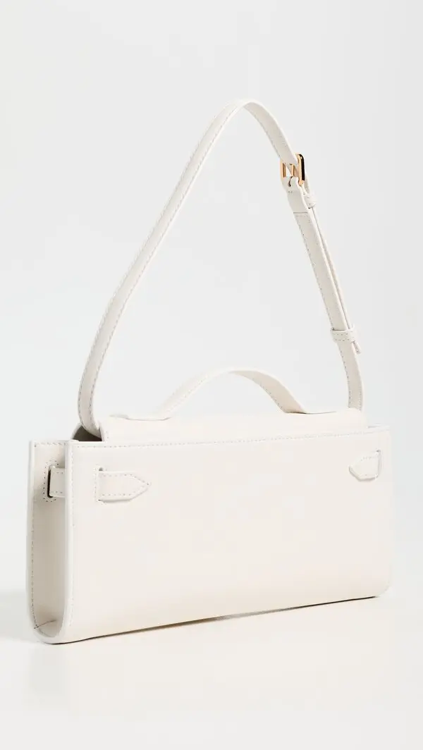 Veronica Beard Fold-over Leather Clutch - Off White