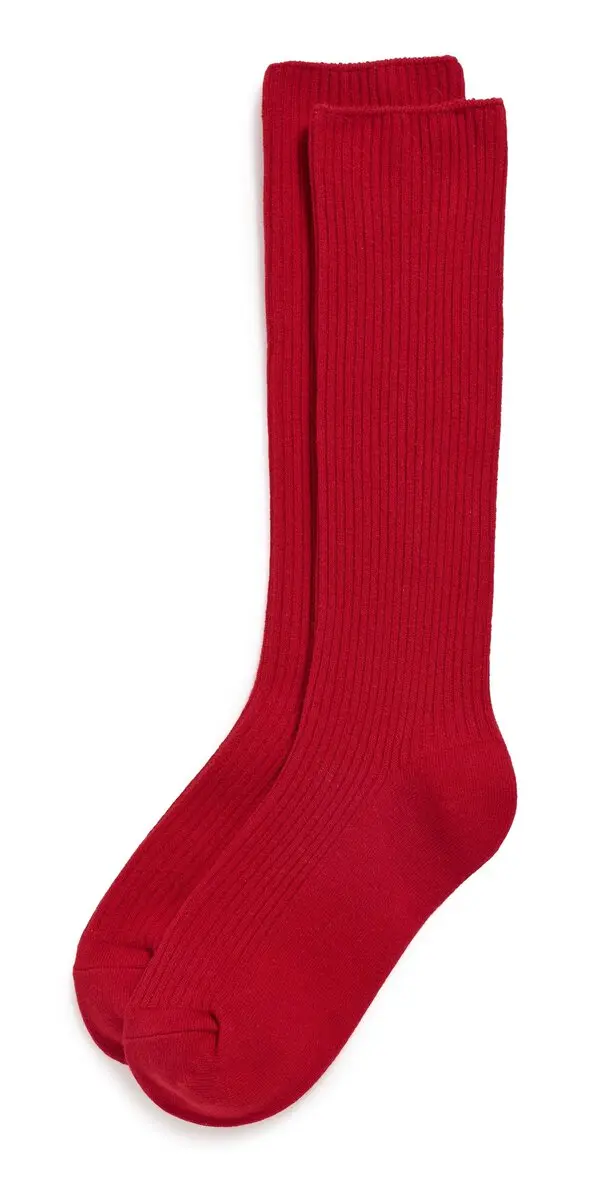Eterne Classic Ribbed Socks - Rouge