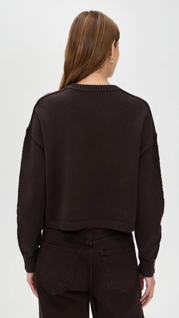 Good American Cozy Knit Crew Neck Sweatshirt