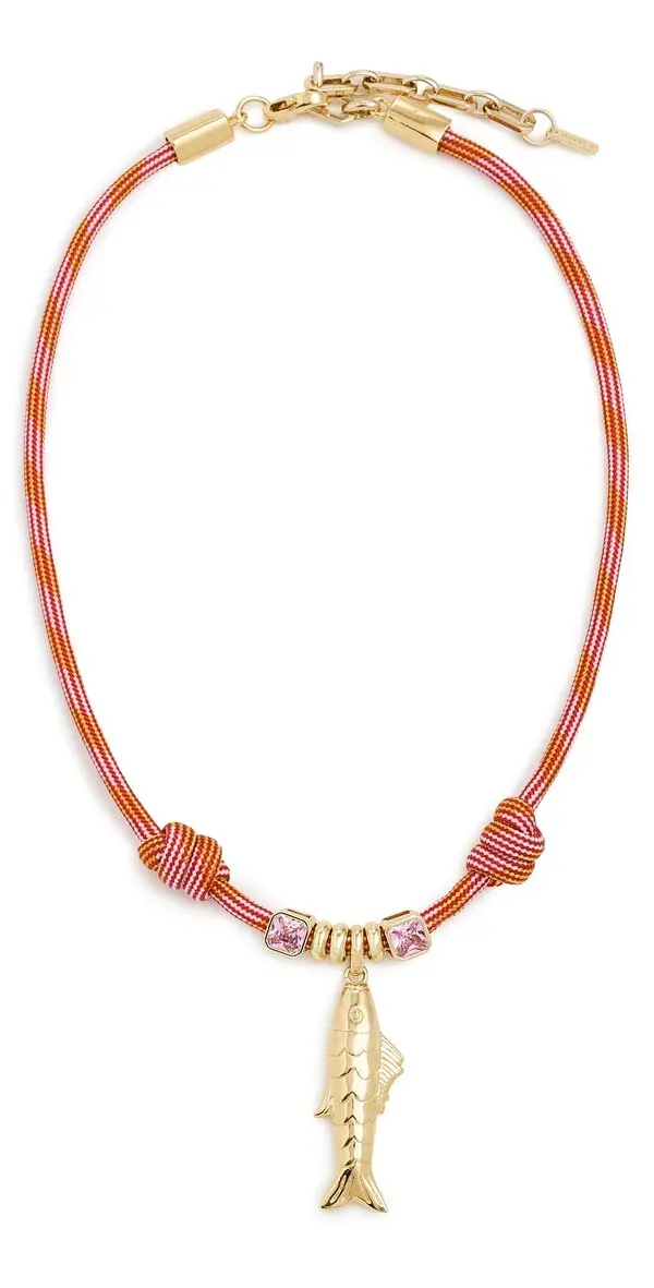 MARTHA CALVO Largo Fish Pendant Necklace - Pink/gold