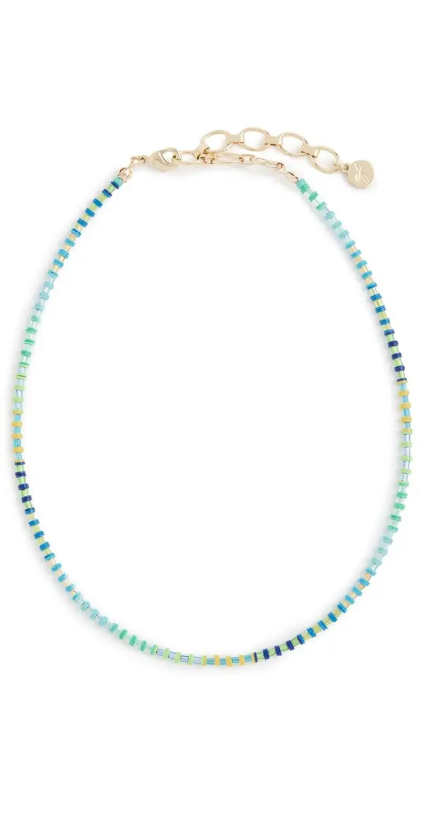 ELSIE FRIEDA Beaded Necklace - Blue & Yellow