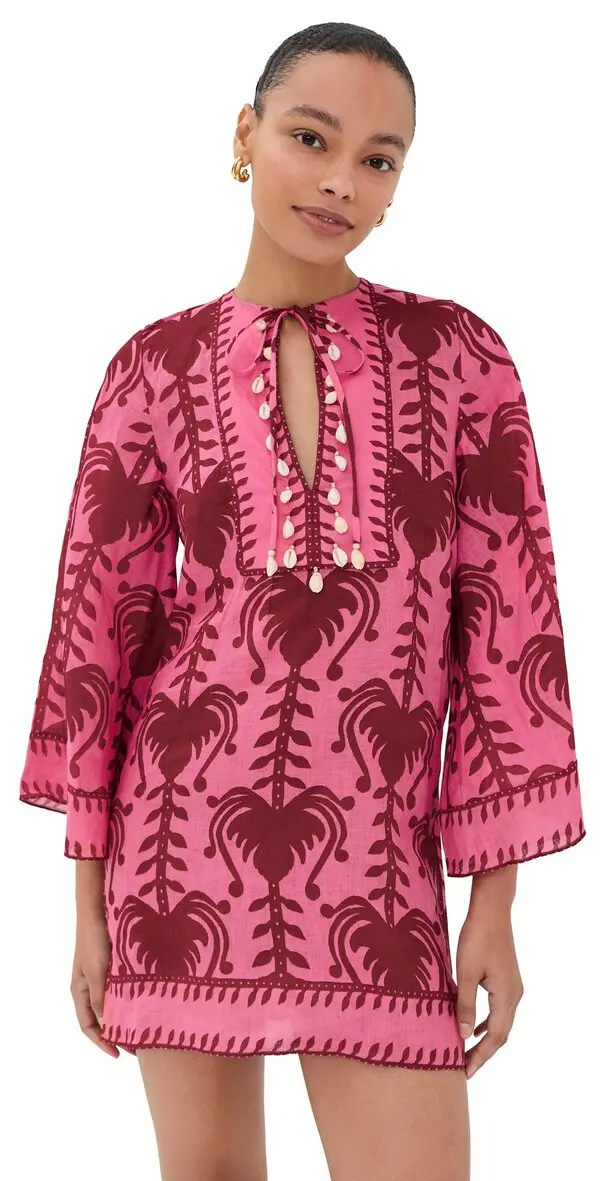 Johanna Ortiz Wild Savannah Tunic Dress - Pink/cheery