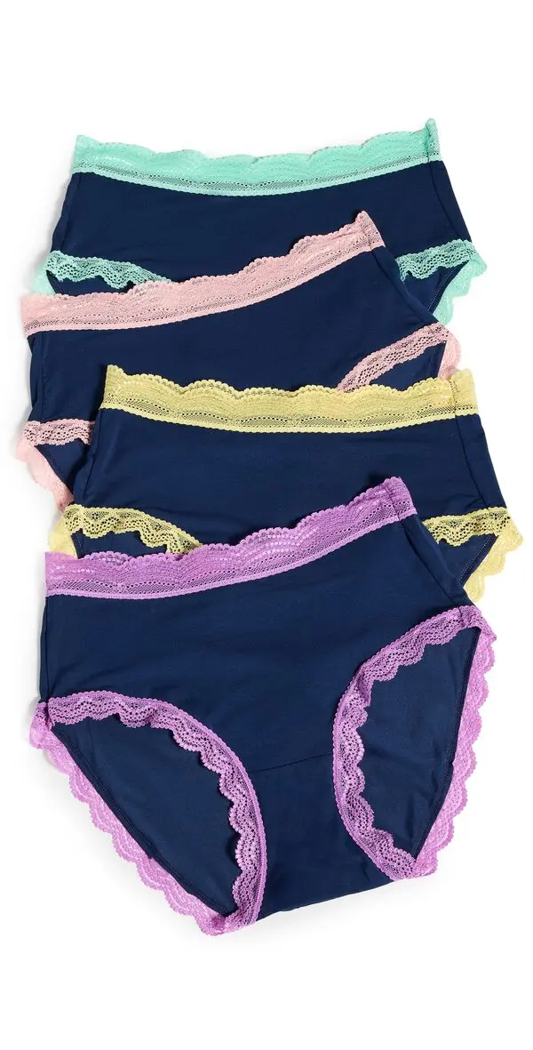STRIPE & STARE Original Knicker Four Pack - Navy Neon Pastels