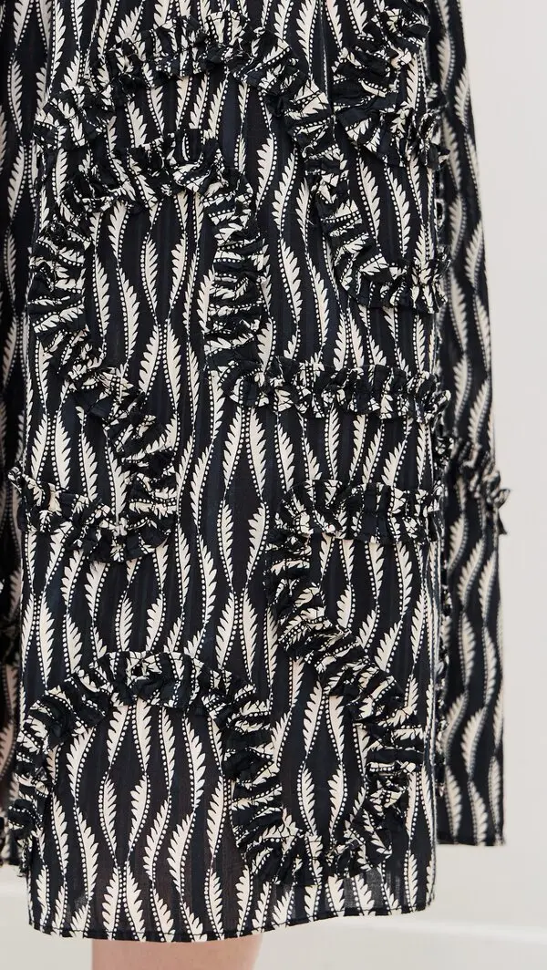 Ulla Johnson Alexandra Ruffled Midi Skirt - Graphite