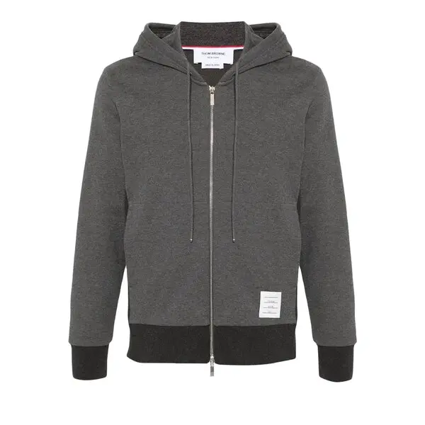 Thom Browne Classic Loopback Zip Up Hoodie