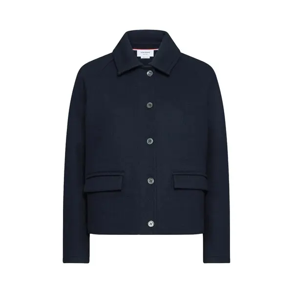 Thom Browne Double Face Wool Polo Collar Jacket