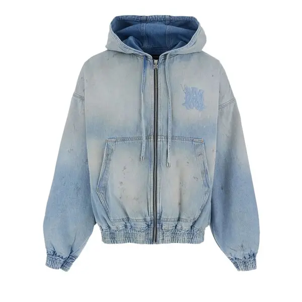 Amiri Denim Zip Up Hoodie