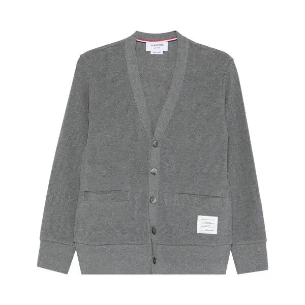 Thom Browne Textured Cotton V-neck Cardigan