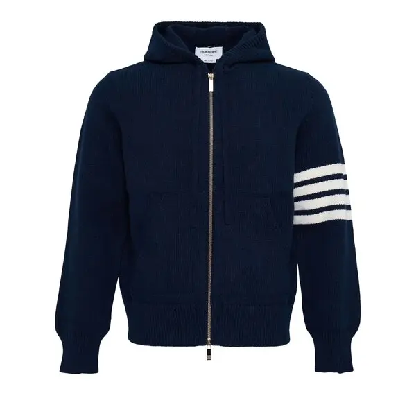 Thom Browne Hector Icon Wool Zip Up Hoodie