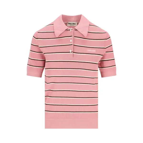 Miu Miu Striped Polo Shirt