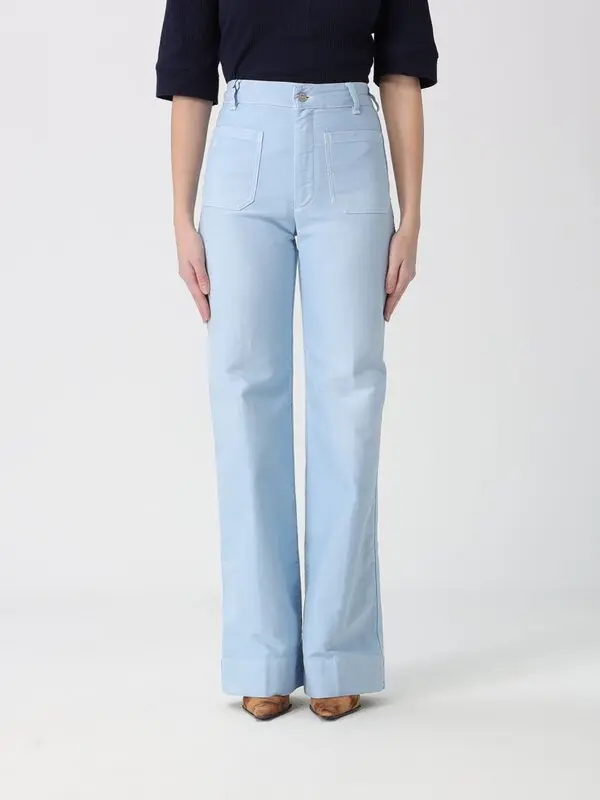 Victoria Beckham High Rise Wide Leg Jeans - Blue