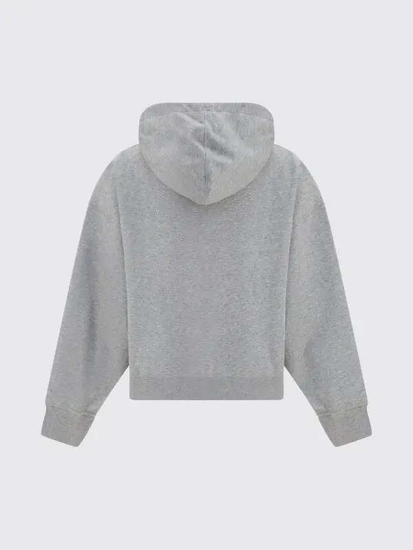 GANNI Relaxed Fit Cotton Zip-up Hoodie With Contrast Logo - Grey