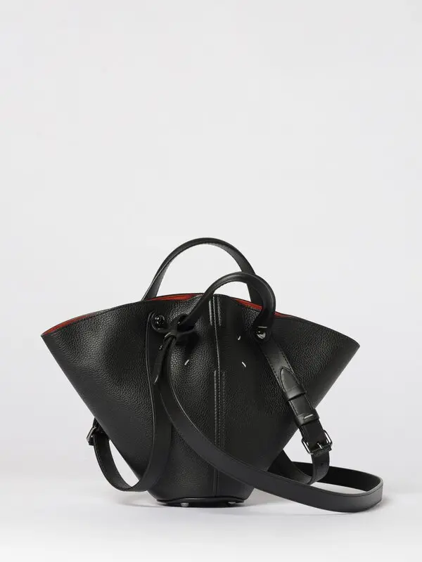 MAISON MARGIELA Tumbled Calfskin Flared Handbag - Black