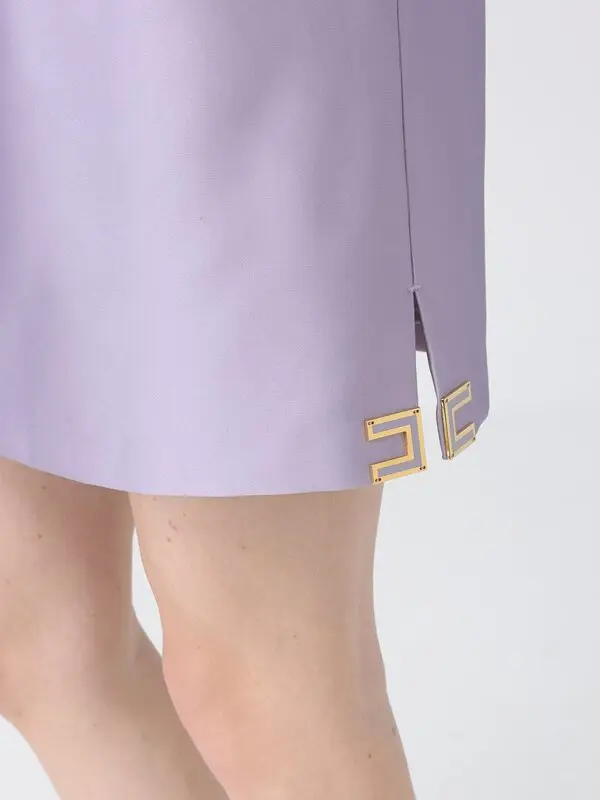 Elisabetta Franchi Duchesse Sheath Dress With Logo