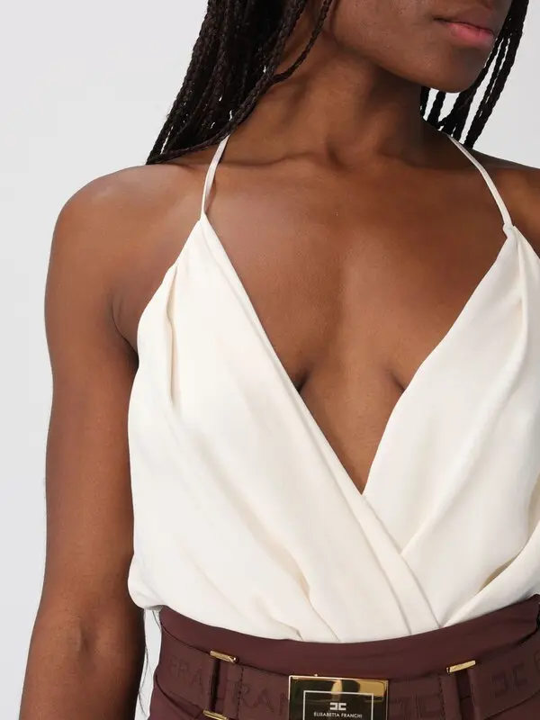 Elisabetta Franchi Draped V-neck Camisole - Butter