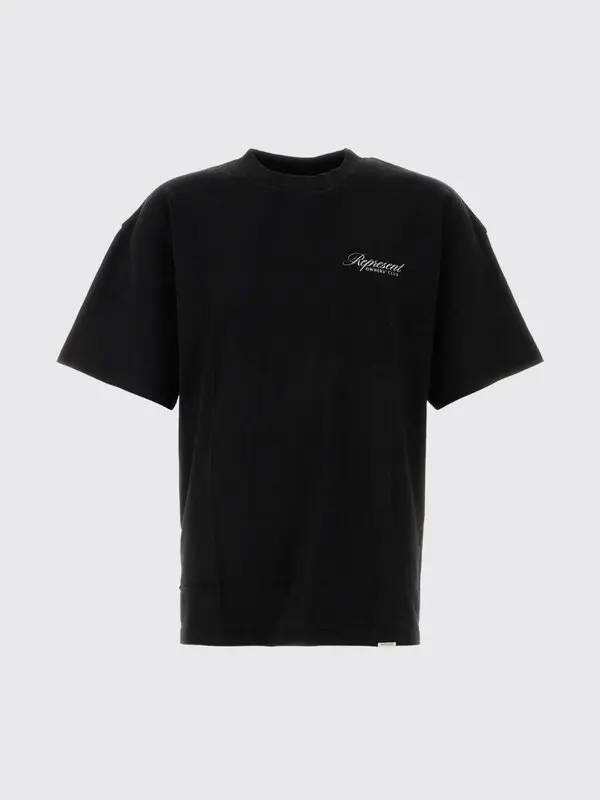 REPRESENT Relaxed Fit Cotton T-shirt With Back Logo - Black