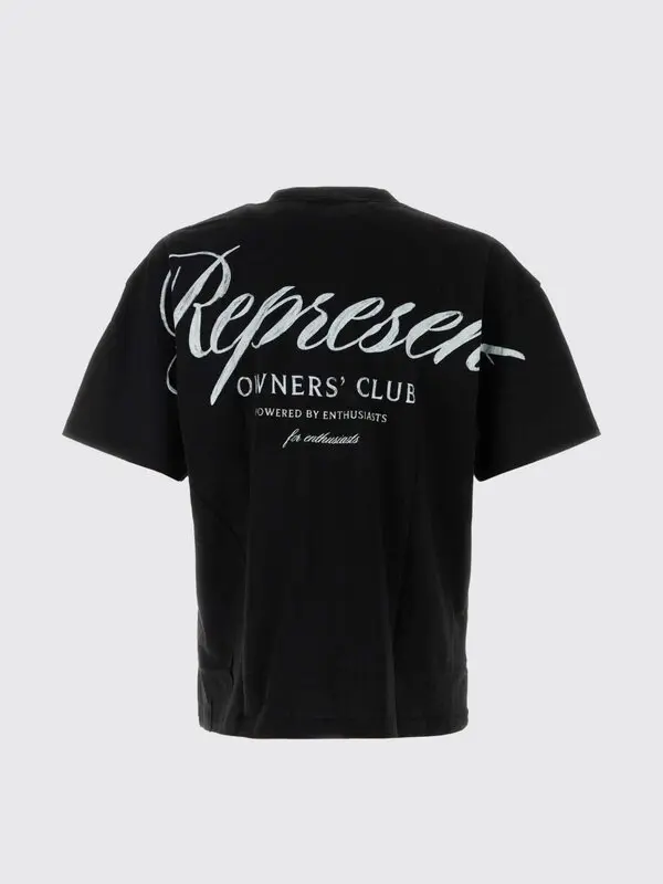 REPRESENT Relaxed Fit Cotton T-shirt With Back Logo - Black