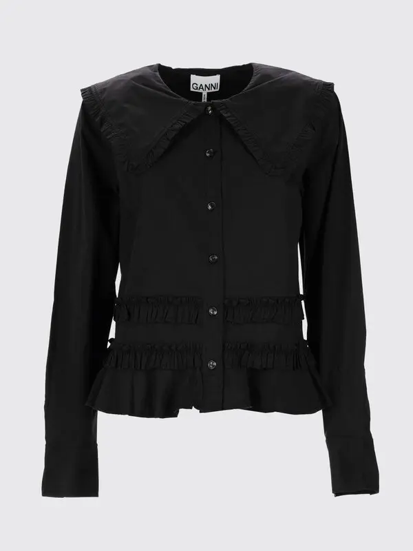 GANNI Button Up Shirt - Black