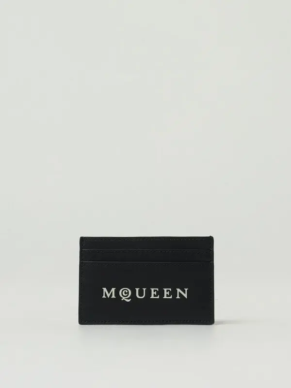 Alexander McQueen Leather Credit Card Holder - Black