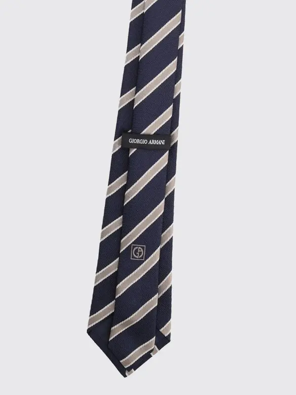 Giorgio Armani Jacquard Striped Silk Tie - Blue