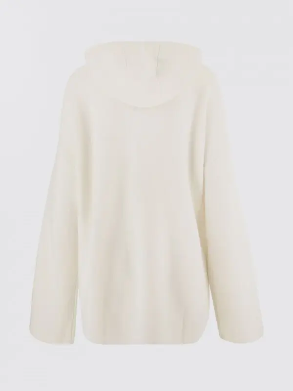 ALLUDE Hooded Zip-up Sweatshirt - White