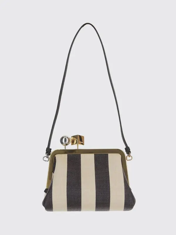 Jacquemus Striped Raffia Berlingot Clutch - Red