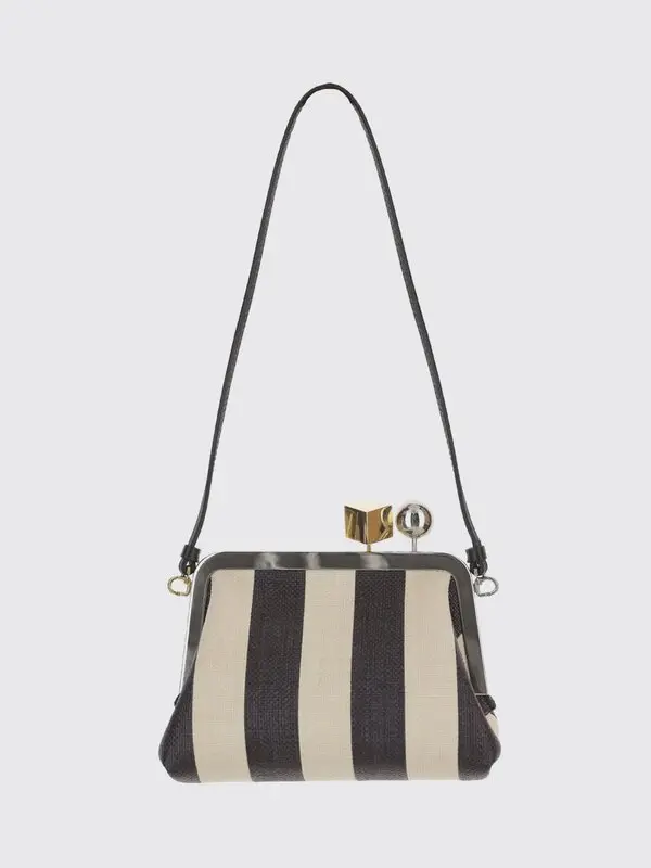 Jacquemus Striped Raffia Berlingot Clutch - Red