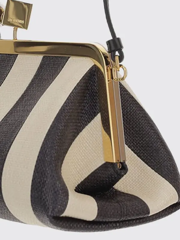 Jacquemus Striped Raffia Berlingot Clutch - Red