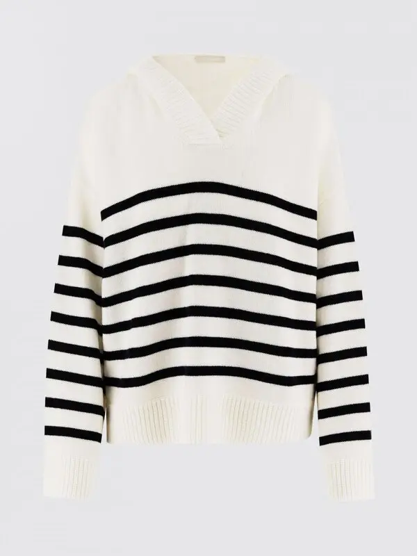 ALLUDE Striped Hoodie - Ruby