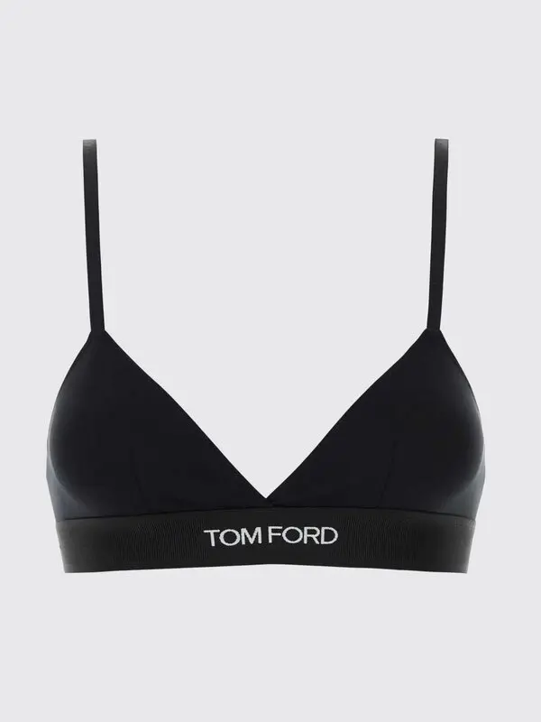 TOM FORD V-neck Modal Bra With Adjustable Straps - Black