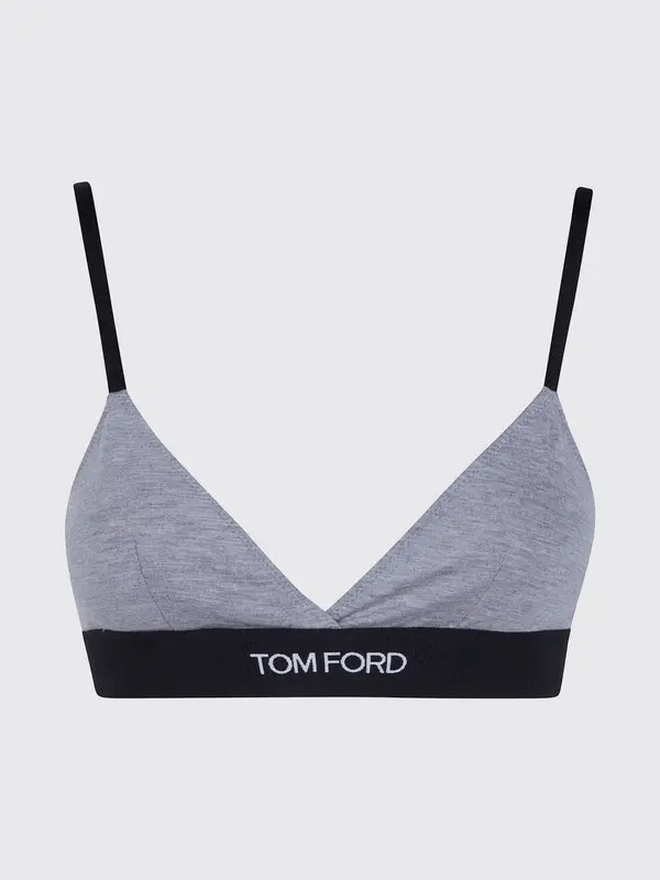 TOM FORD V-neck Modal Bra With Adjustable Straps - Grey