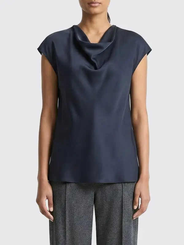 Vince Silk Blouse With Draped Neckline