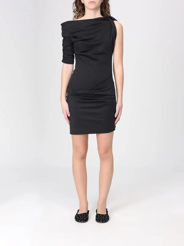 Jacquemus Asymmetrical Draped Mini Dress - Black