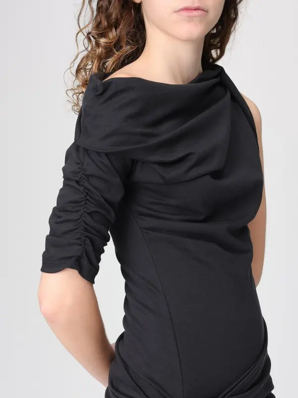 Jacquemus Asymmetrical Draped Mini Dress - Black