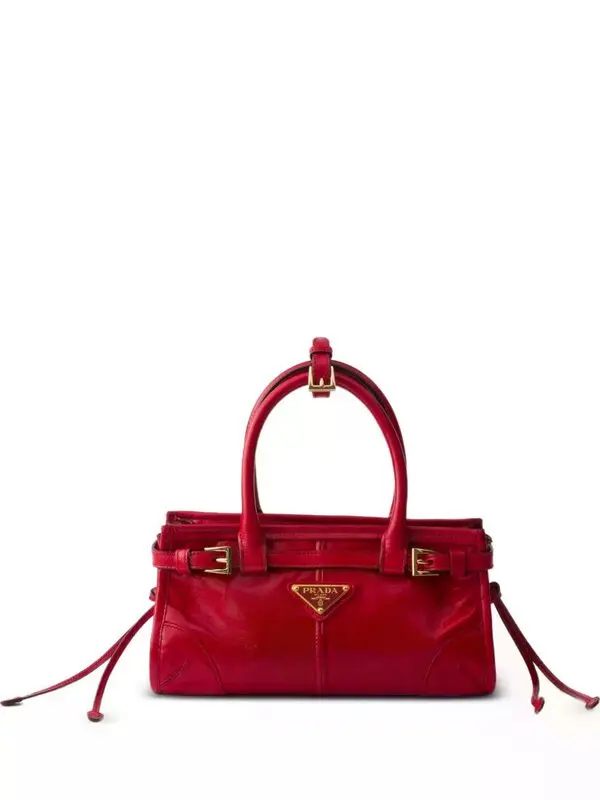 Prada Mini Bonnie Leather Tote Bag - Red